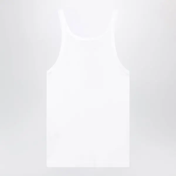 Dolce & Gabbana Ribbed Cotton Tank Top With Logo Patch