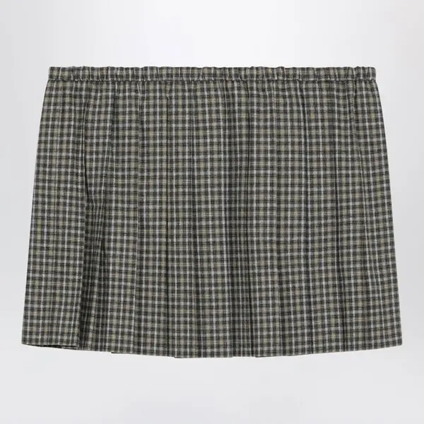 Miu Miu Checked Pleated Mini Skirt
