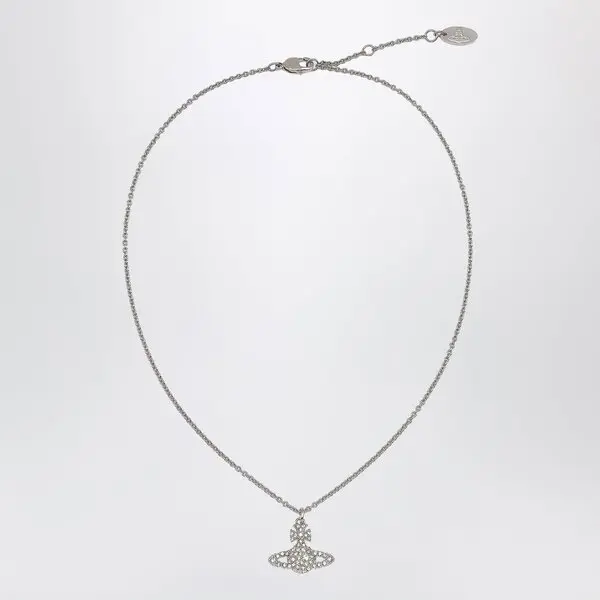VIVIENNE WESTWOOD Grace Bas Relief Platinum Crystal Necklace - Silver