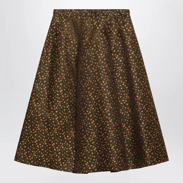 Prada Military Floral Skirt - Green