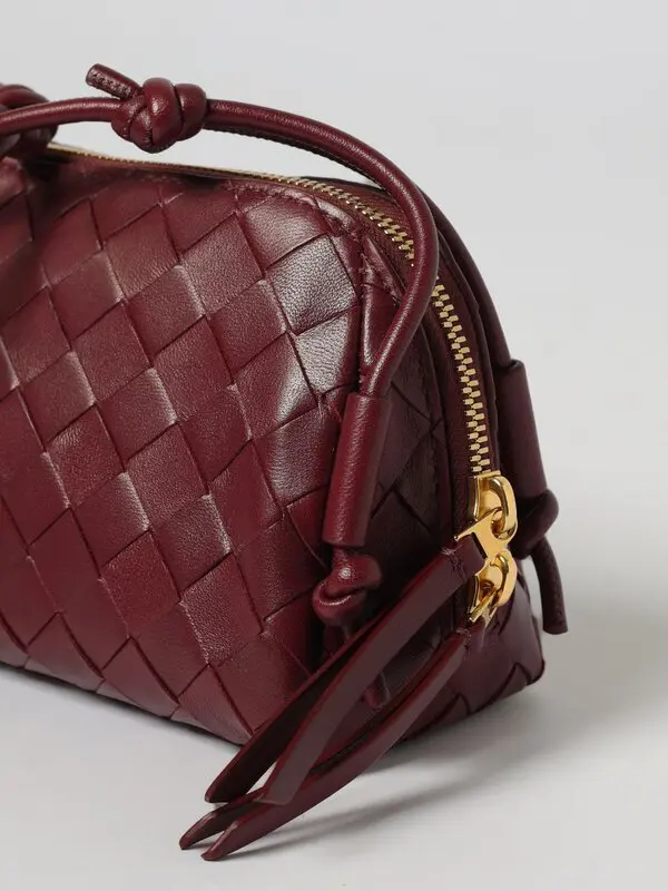 Bottega Veneta Woven Lambskin Crossbody Bag - Red