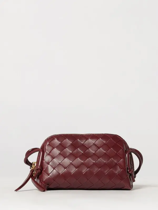 Bottega Veneta Woven Lambskin Crossbody Bag - Red