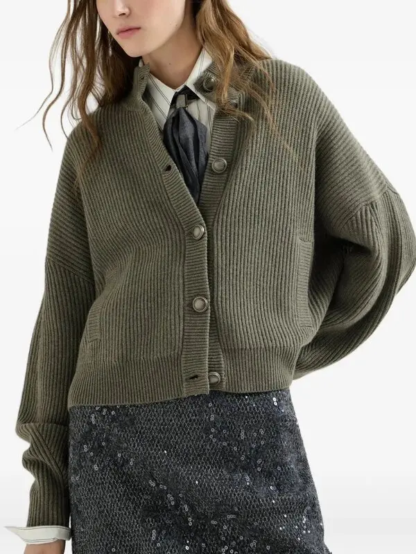 Brunello Cucinelli Ribbed Cashmere Cardigan - Multicolor