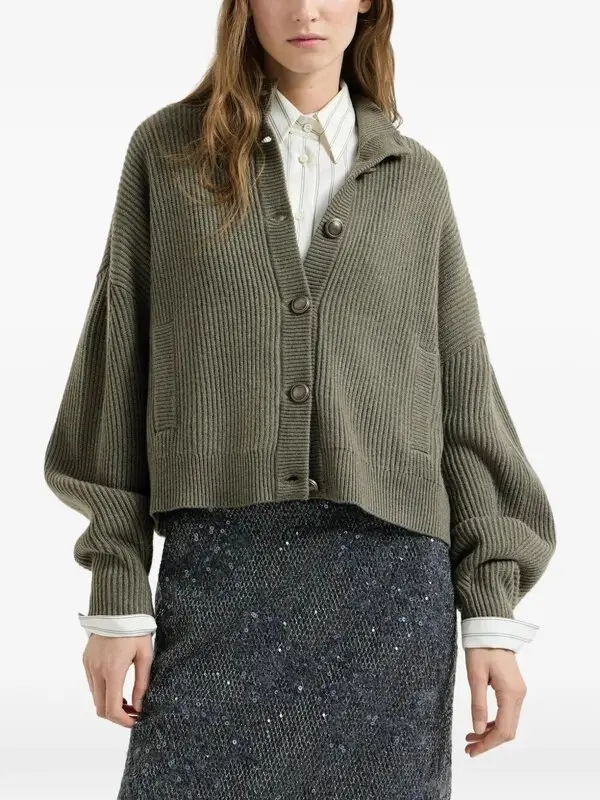 Brunello Cucinelli Ribbed Cashmere Cardigan - Multicolor