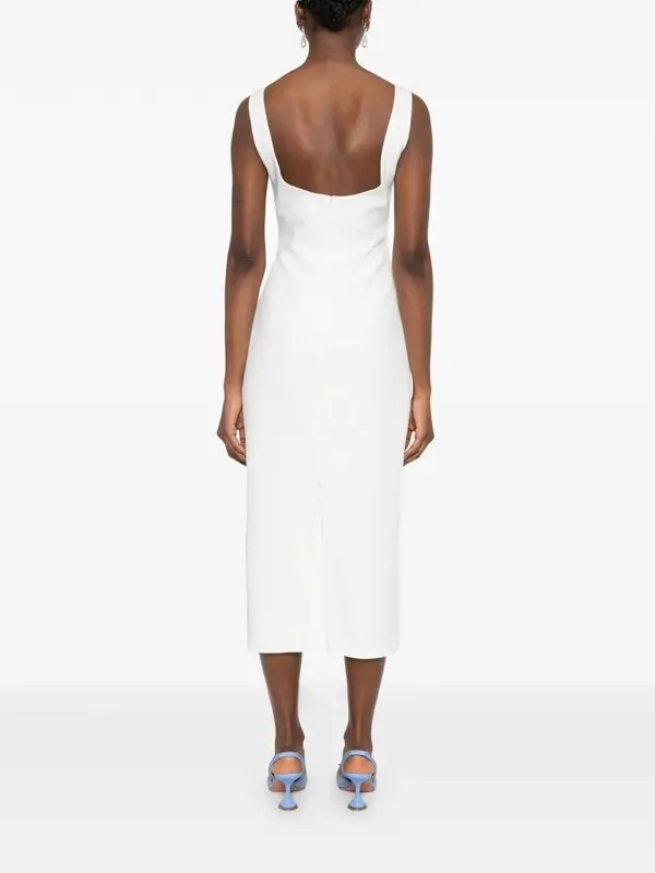 NISSA White Lace Embellished Evening Dress