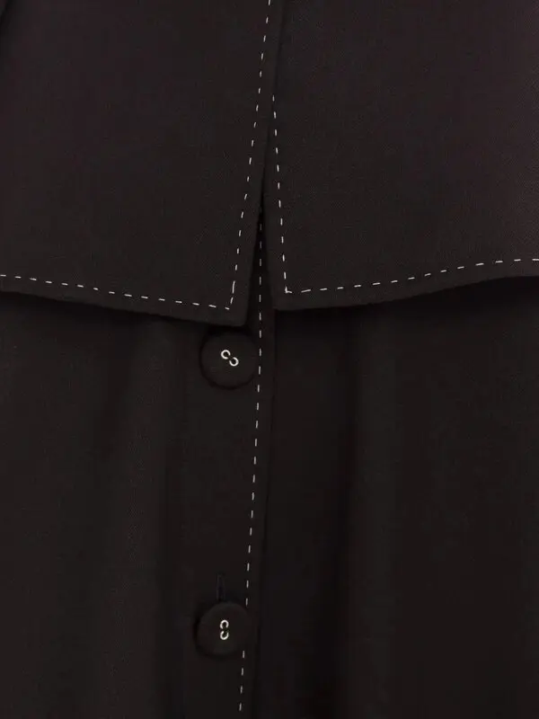 NISSA Linen Blend Button-front Midi Skirt