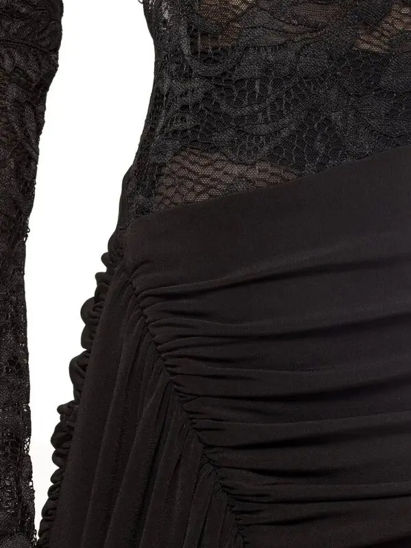 NISSA Lace And Draped Evening Dress