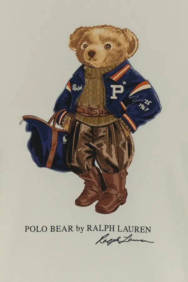 Polo Ralph Lauren Cream Cotton T-shirt With Polo Bear Print