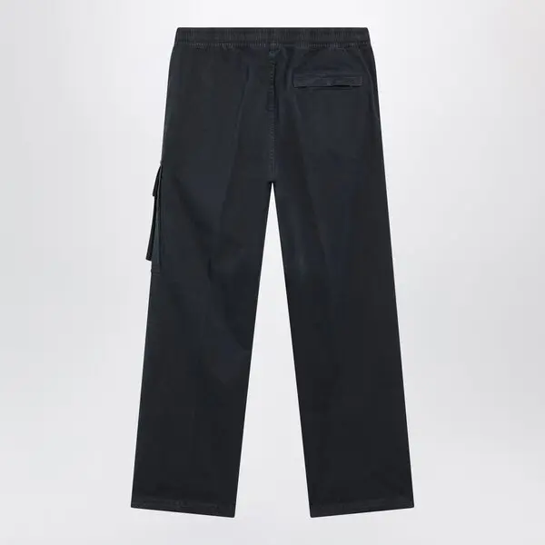 Stone Island Navy Cotton Jogger Pants With Compass Logo Badge - Blue