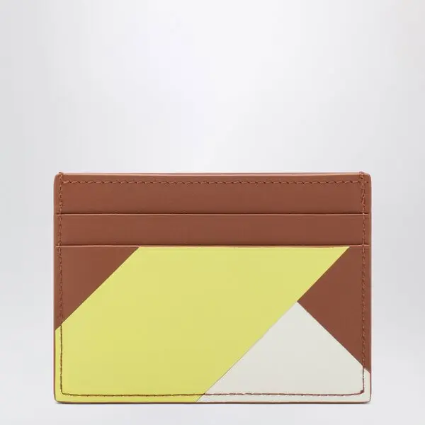 Loewe Anagram Card Holder With Multicolour / Beige Graphic Motif - Multicolor