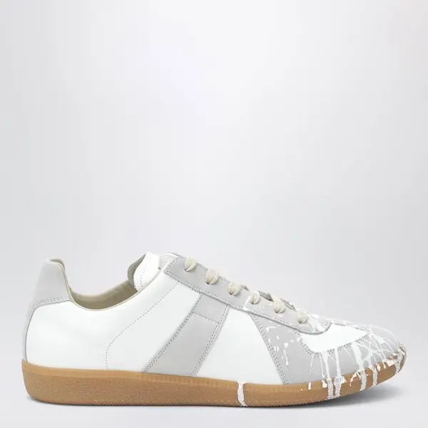 MAISON MARGIELA Replica Leather And Suede Sneakers - White