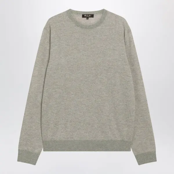 Loro Piana Cream Melange Cashmere And Silk Sweater - Green