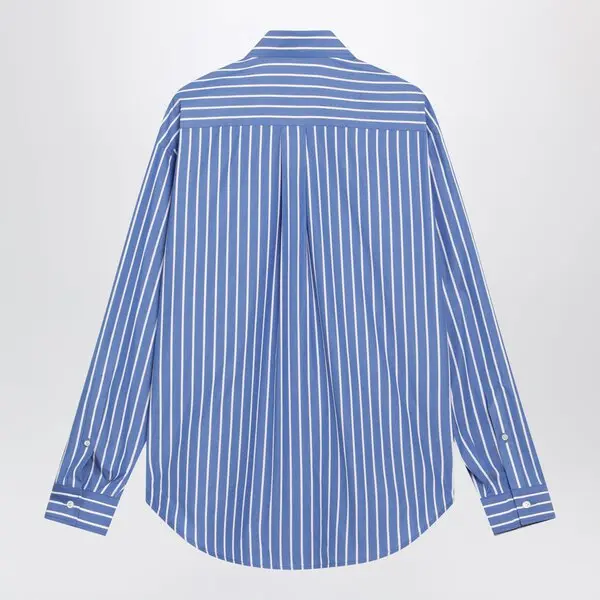 Balenciaga Light Striped Cotton Shirt - Blue