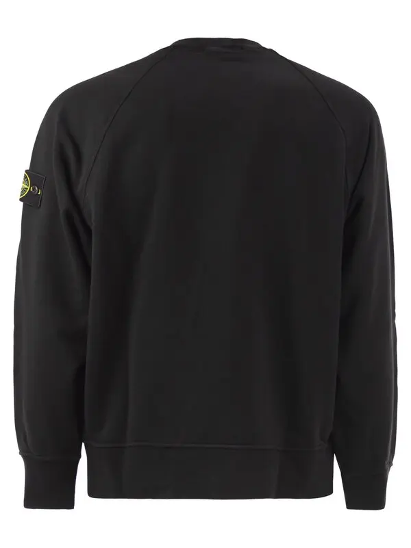 Stone Island Cotton Crew Neck Sweatshirt With Compass Badge
