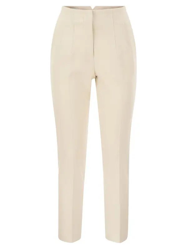 Peserico Slim-fit Stretch Technical Fabric Trousers - White