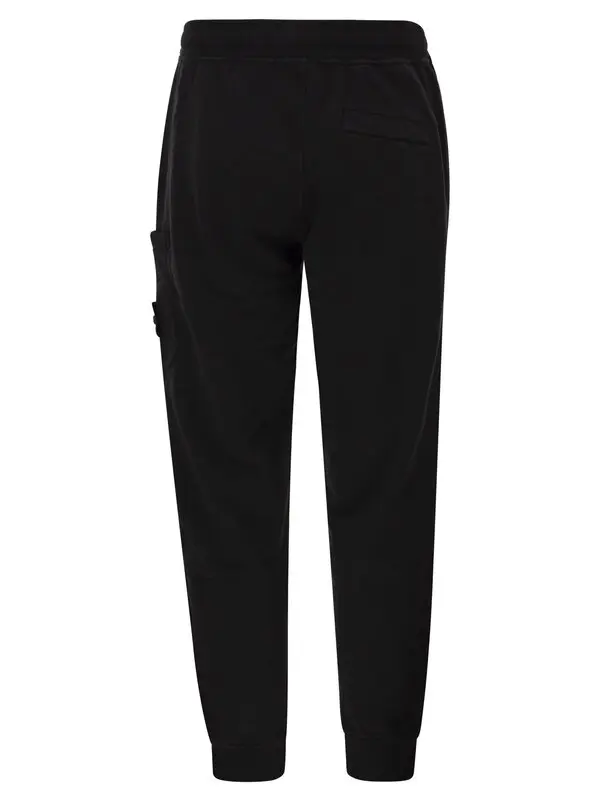 Stone Island Cotton Jogger Trousers With Cargo Pocket And Compass Badge
