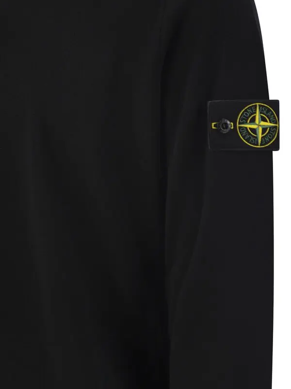 Stone Island Rws Pure Lightweight Wool Crew-neck Jumper With Embossed Stitching - Black