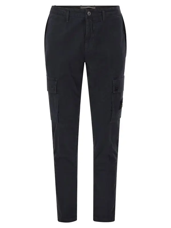 Stone Island Slim-fit Cargo Trousers - Blue