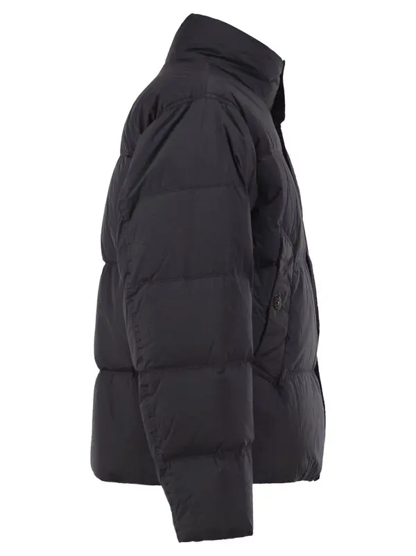 Stone Island Garment Dyed Crinkle Reps Ny Down Jacket With Duck Down Padding - Blue