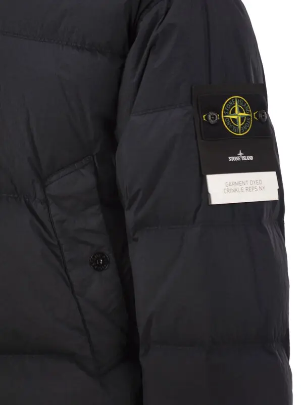 Stone Island Garment Dyed Crinkle Reps Ny Down Jacket With Duck Down Padding - Blue