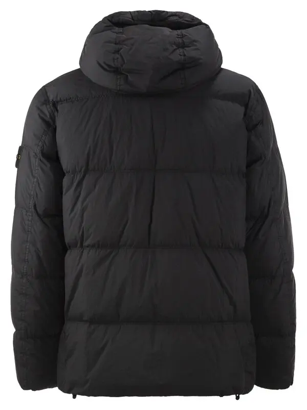 Stone Island Garment Dyed Crinkle Reps Ny Hooded Down Jacket - Blue