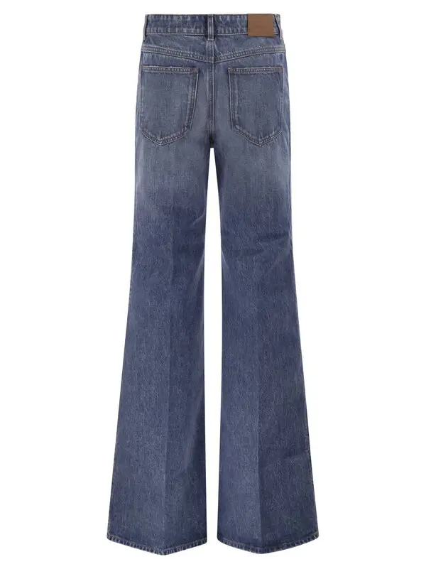 Sportmax Flared Cotton Denim Jeans - Multicolor