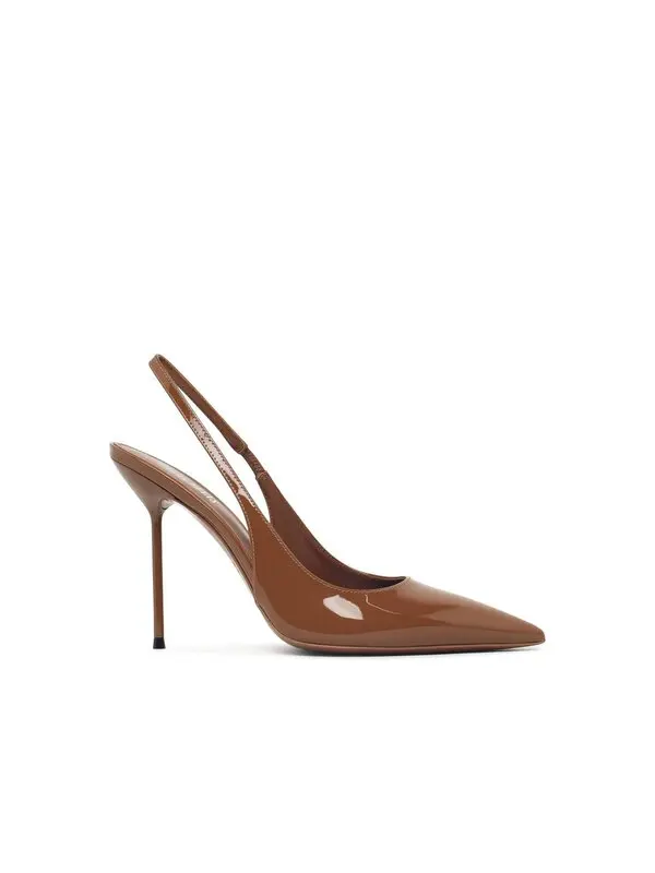 Paris Texas Leather Slingbacks - Brown