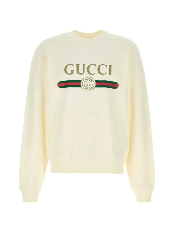 Gucci Crewneck Sweatshirt With Web And Interlocking G - Multicolor