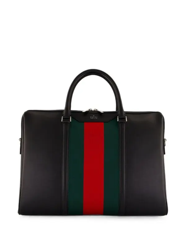 Gucci Calfskin Laptop Bag With Web Detail - Multicolor