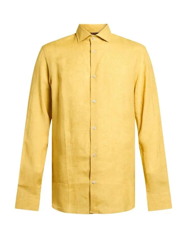 MOORER Shirt Mustard Size Linen