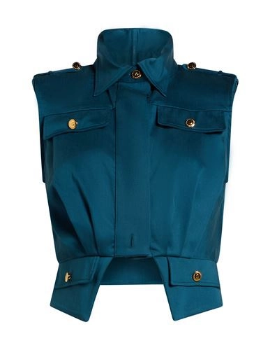 Elisabetta Franchi Sleeveless Lycra Shirt With Button Embellishments