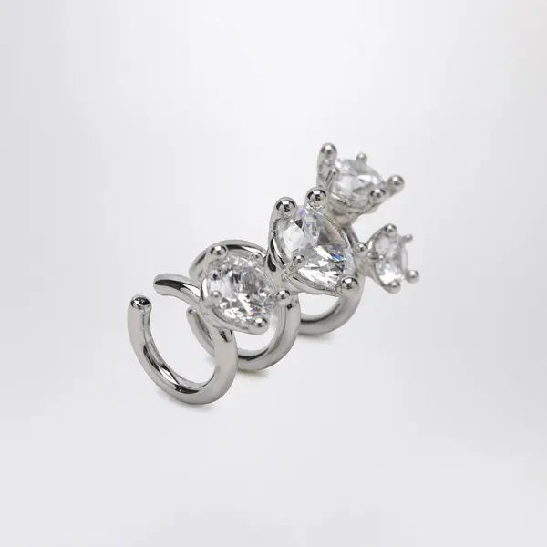 PANCONESI Rhodium-plated Copper Zirconia Ear Cuff - Silver