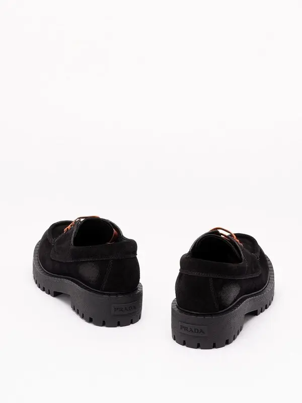 Prada Laced Suede Loafers