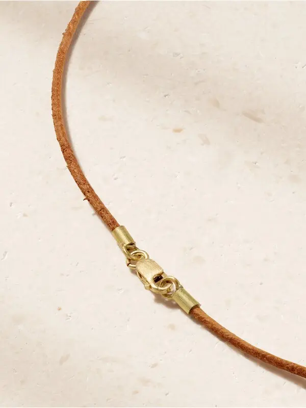Marisa Klass 18-karat Gold, Diamond And Chrysocolla Necklace