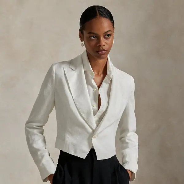 Ralph Lauren The Spelman College Cropped Linen Blazer - Nevis