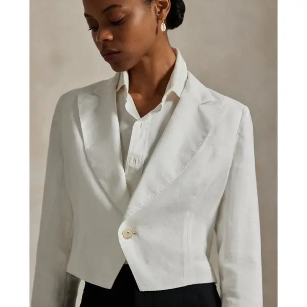 Ralph Lauren Spelman College Cropped Linen Blazer
