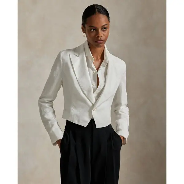 Ralph Lauren Spelman College Cropped Linen Blazer