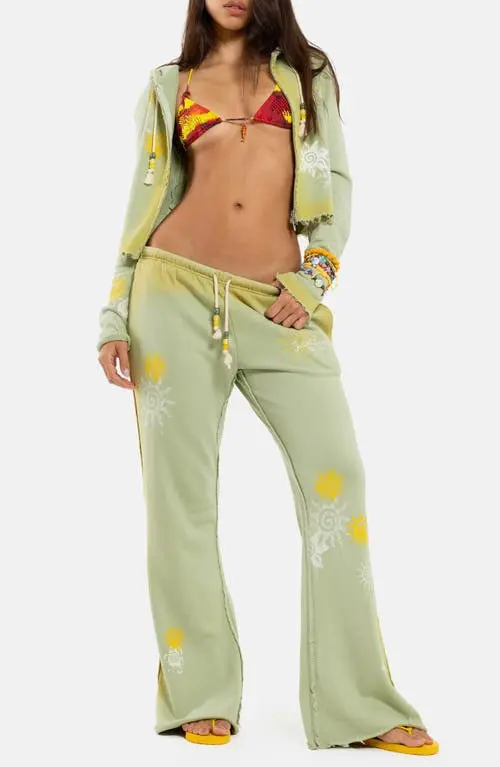 JADED LONDON Two-tone Graphic Cropped Full Zip Hoodie