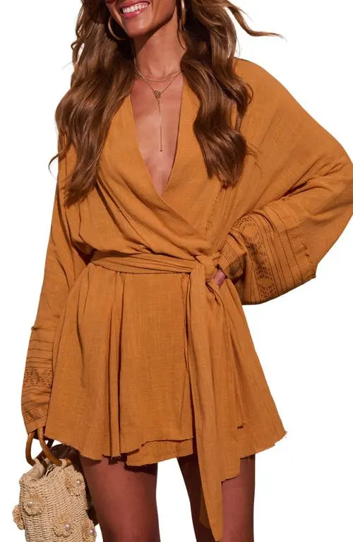 VICI Monaco Mood Stretch Cotton Faux Wrap Top