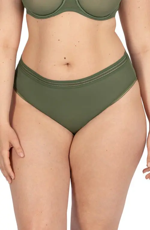 CURVY COUTURE Sheer Mesh High Cut Briefs
