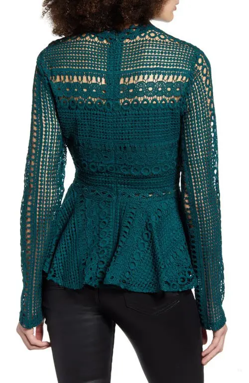 Endless Rose Crochet Lace Peplum Top