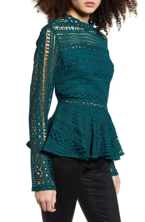 Endless Rose Crochet Lace Peplum Top