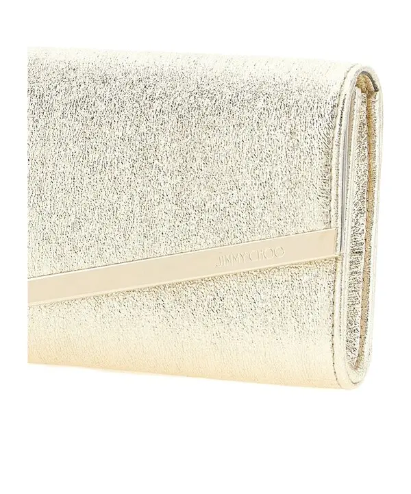 JIMMY CHOO Asymmetric Metal Plaque Flap Clutch - Yellow