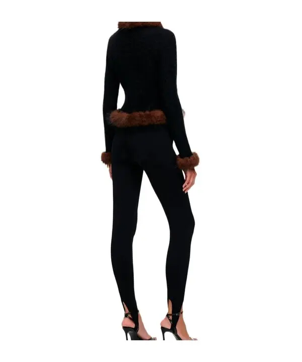 SELF-PORTRAIT Knit Sweater With A Fur Collar