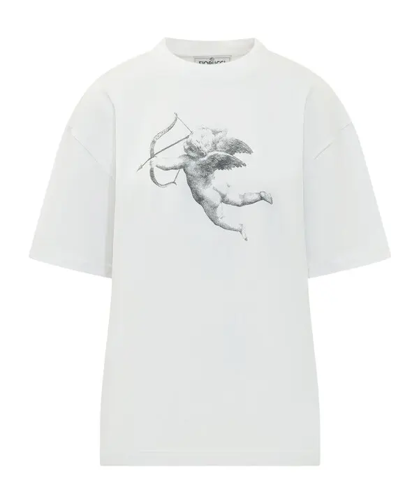 Fiorucci Cherub Print Relaxed T-shirt - White