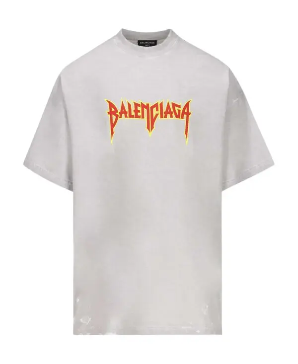 Balenciaga Oversized Metal Logo T-shirt - Gray