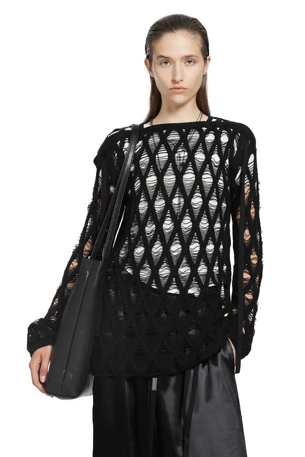 ANN DEMEULEMEESTER Izabel Diamond Stitch Sweater