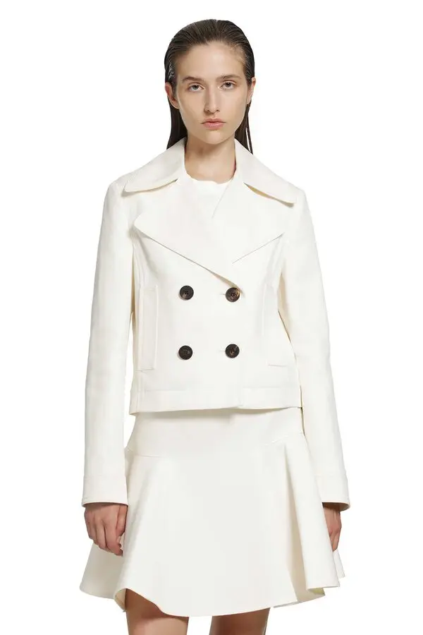 Burberry Cropped Cotton Jacket - White