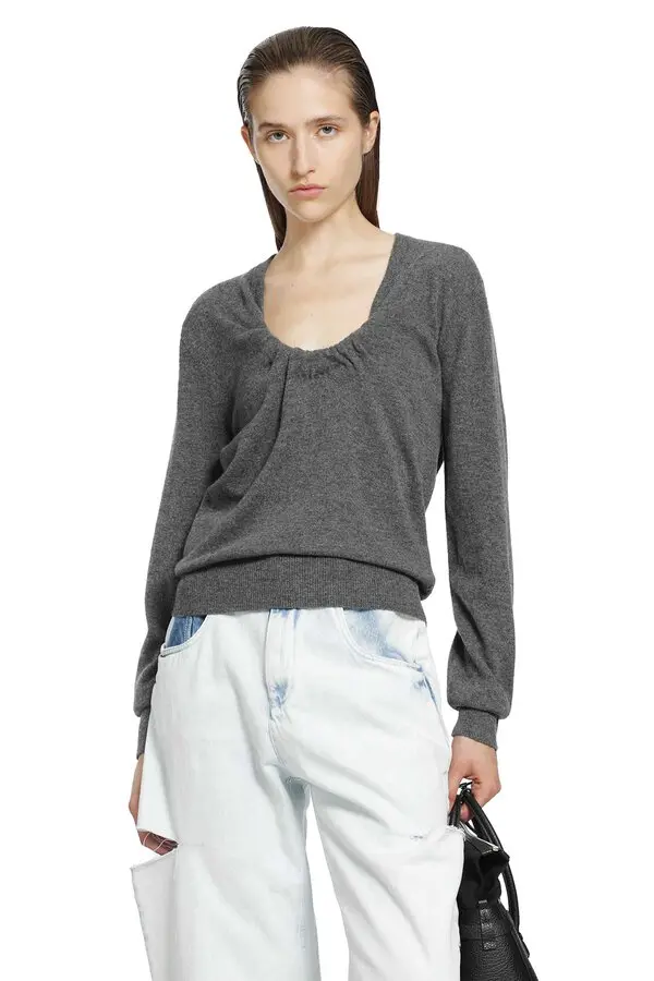 MAISON MARGIELA Twisted Knit Crewneck Sweater - Grey