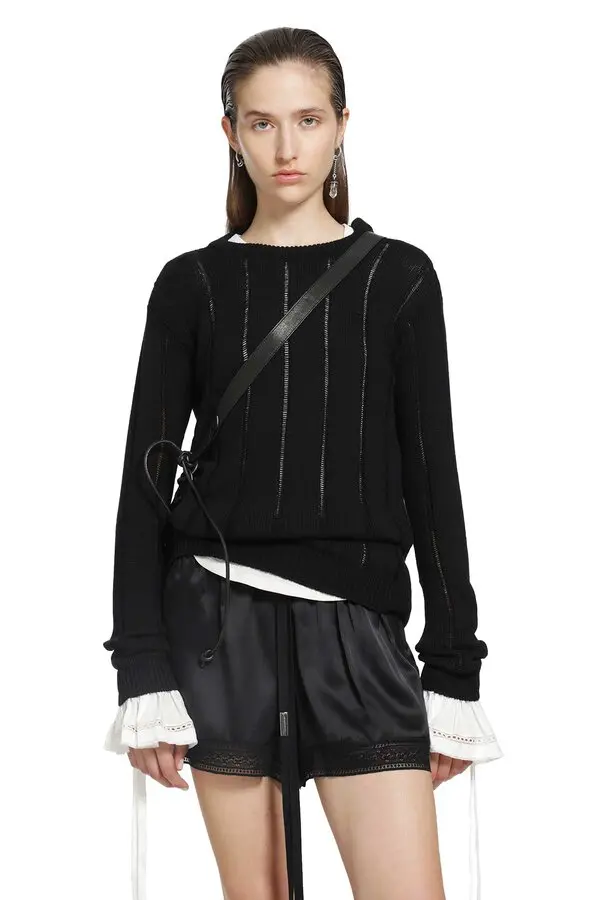 ANN DEMEULEMEESTER Nese Open Back Sweater - Black